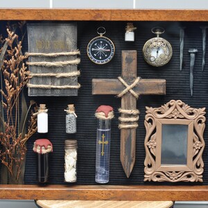 Vintage Vampire Hunting Kit Shadow Box Large Brown - Etsy