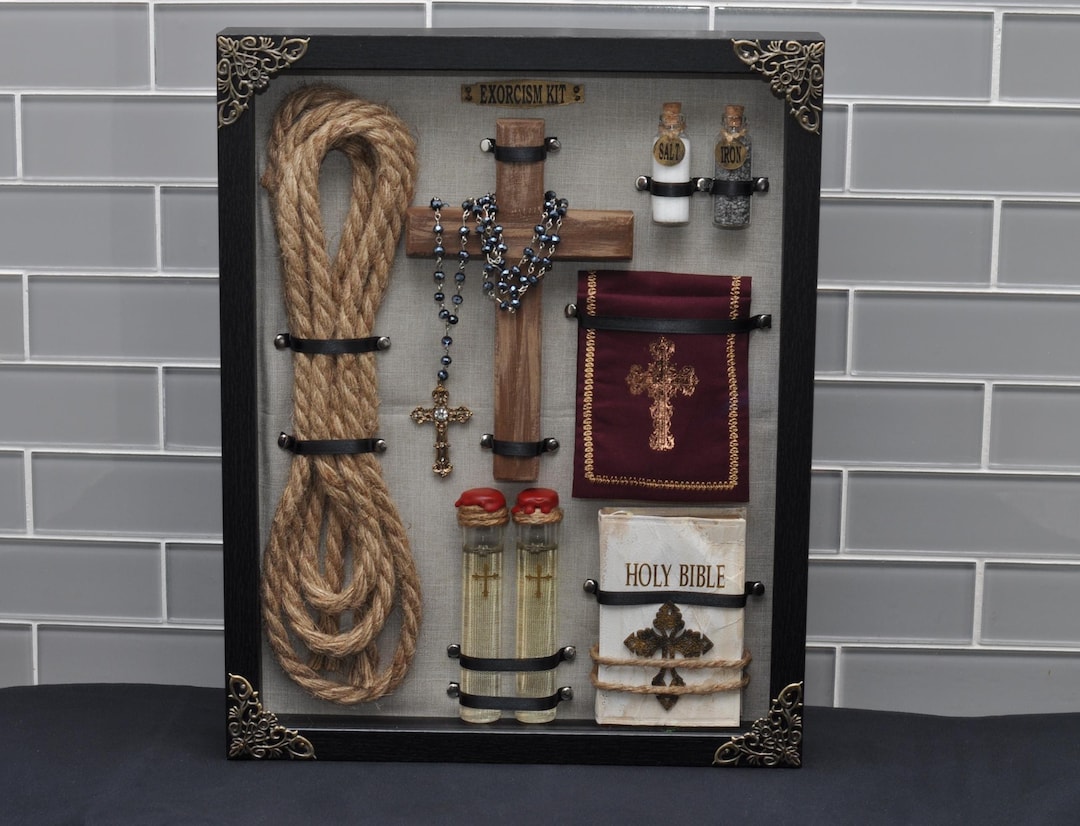 Holy Vintage Exorcism Kit Shadow Box- Black Frame - Etsy