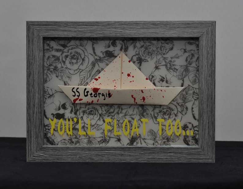 IT Inspired Horror Movie Shadow Box- Paper Boat- SS Georgie - Etsy