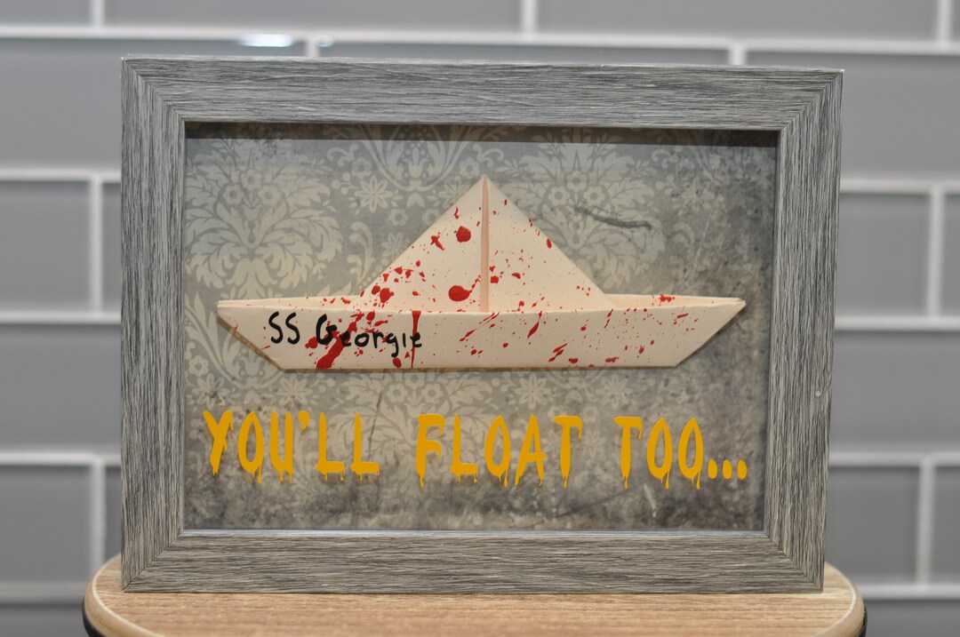 IT Horror Movie Shadow Box Grey-damask - Etsy