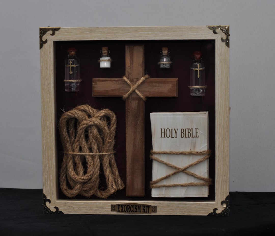 Holy Vintage Exorcism Kit Shadow Box- Maroon - Etsy
