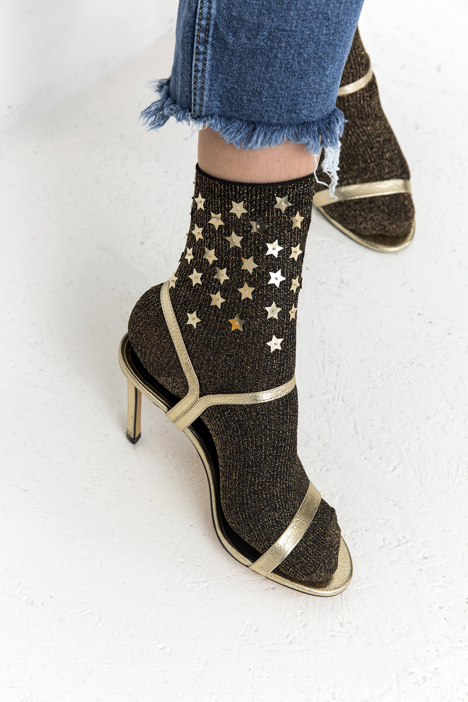 Starry Night Glitter Shiny Socks Golden Stars - Etsy