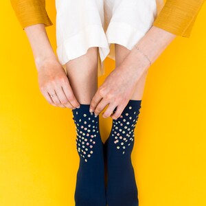 Dark Blue Nylon Socks Ultramarine Dream - Etsy