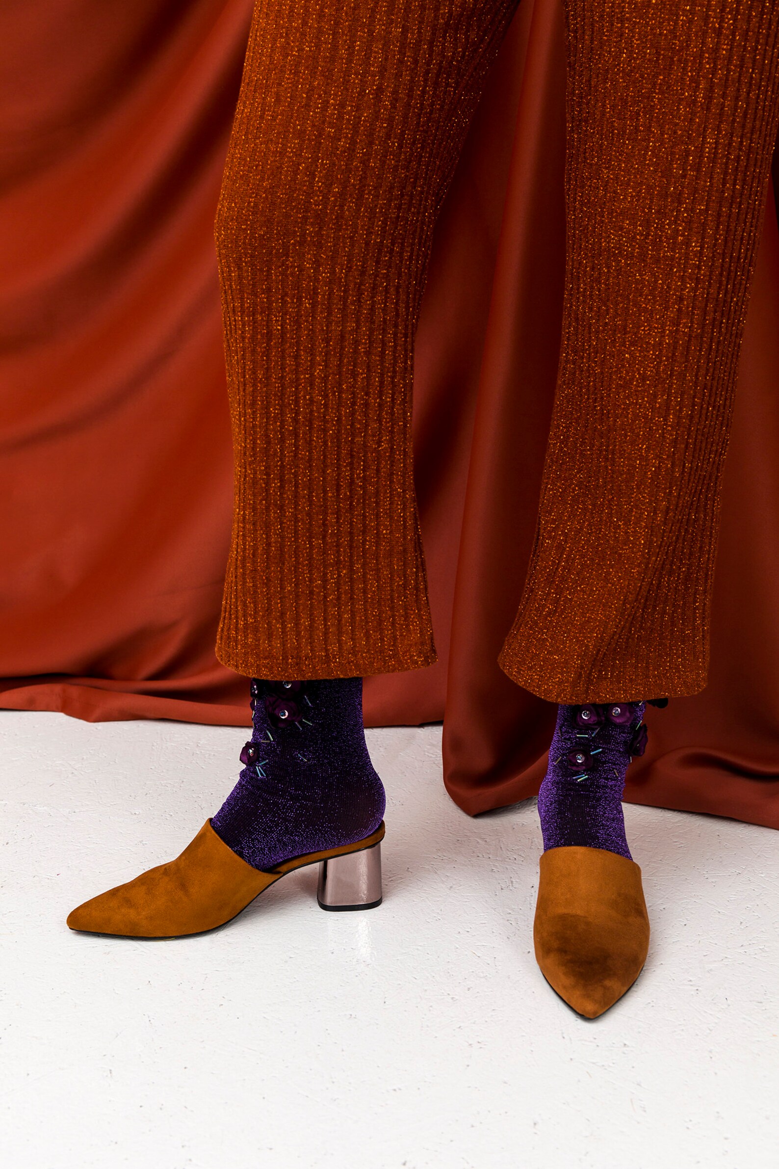 Violet Glitter Socks Dark Purple Peonies - Etsy