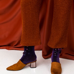 Violet Glitter Socks Dark Purple Peonies - Etsy