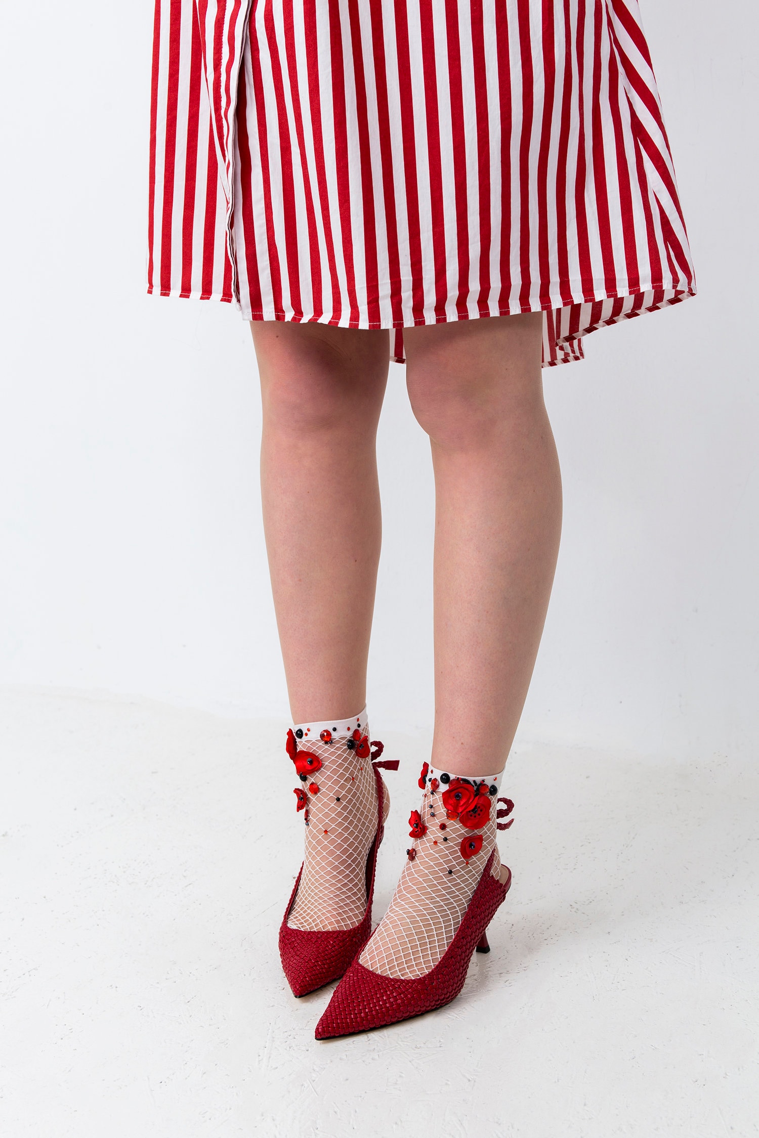 Snow White Fishnet Socks Red Poppyseed - Etsy