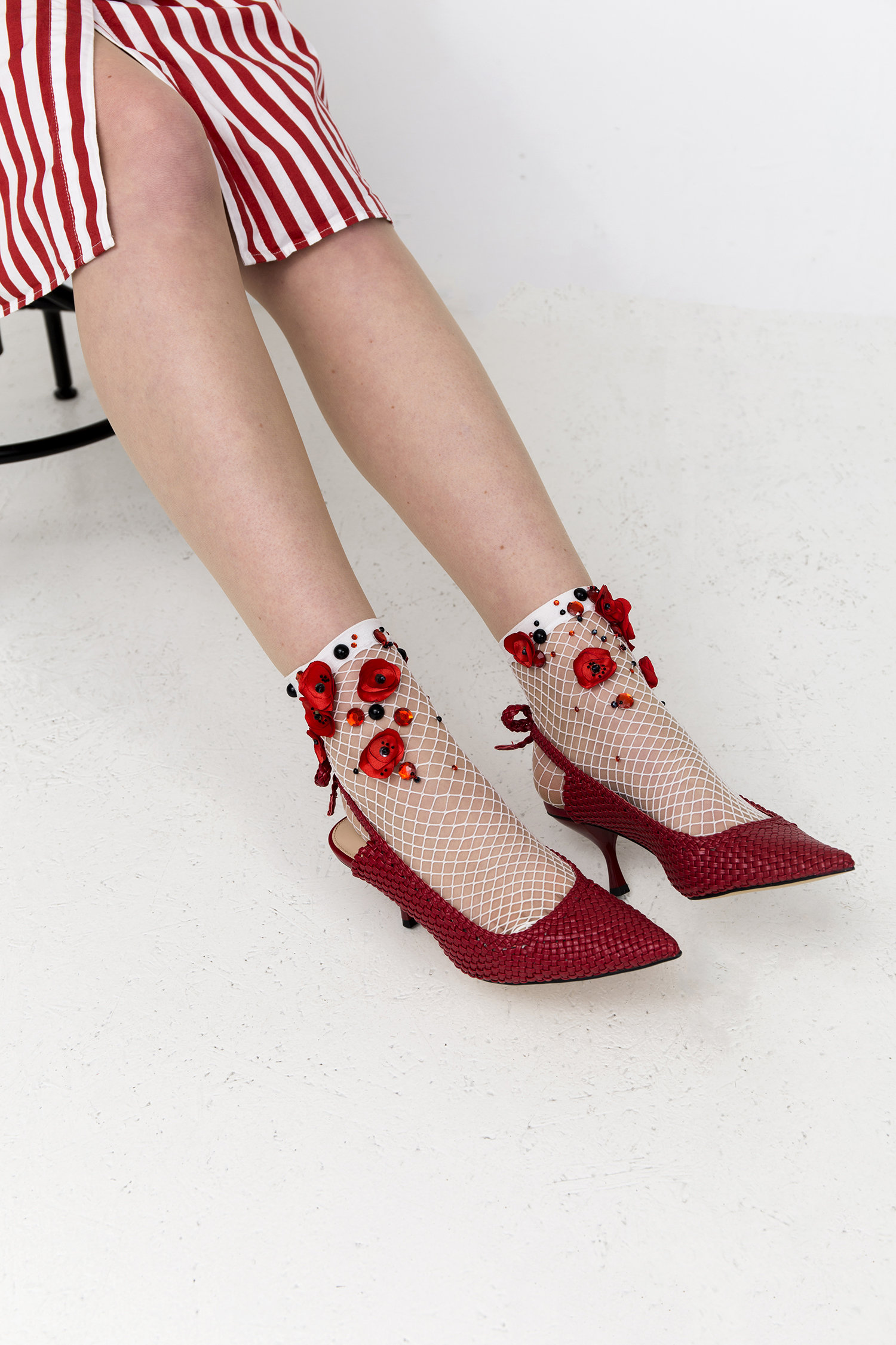 Snow White Fishnet Socks Red Poppyseed - Etsy