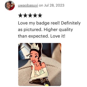 Princess Badge Reel TIANA Badge Reel Princess Frog Lover Badge Cartoon ...