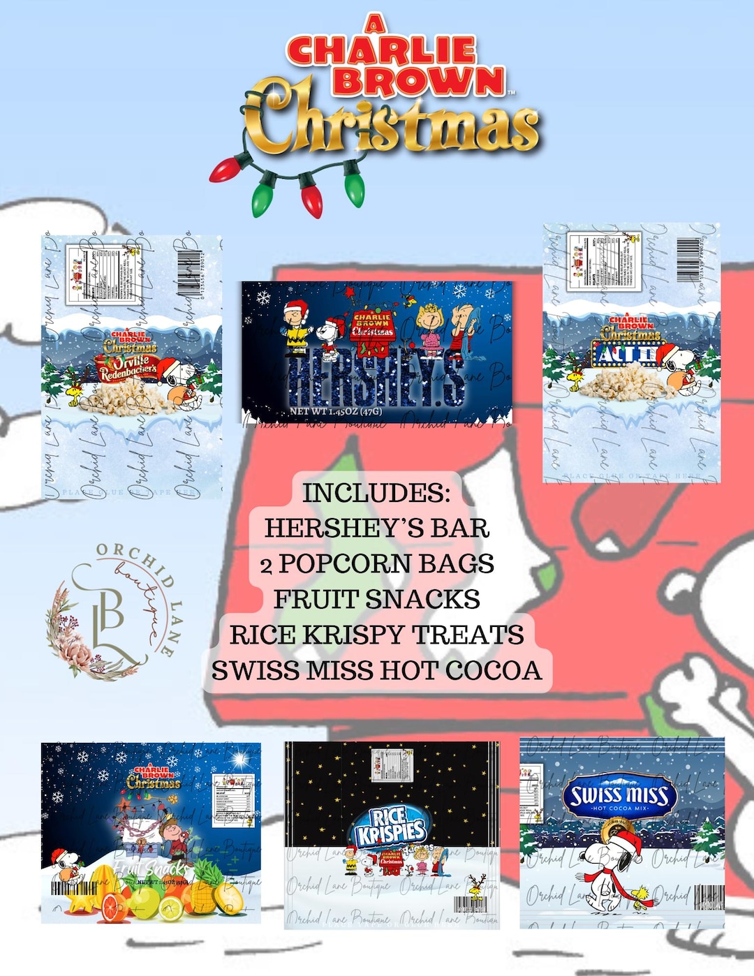 A Charlie Brown Christmas Bundle PRINTABLE | DIGITAL DESIGN | Treats ...
