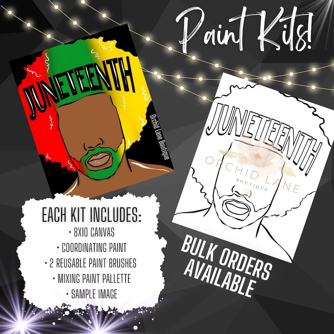 Juneteenth Paint Kits | Pre-drawn Canvas | Paint Party | Paint & Sip - Etsy