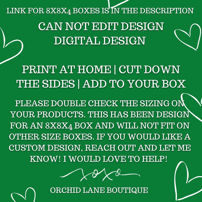Valentines Box Template PRINTABLE DIGITAL DESIGN 8x8x4 Box - Etsy