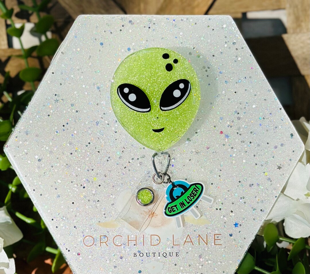 Alien Badge Reel Space Ship Badge Reel Fall Lover Badge UFO Badge Reel ...