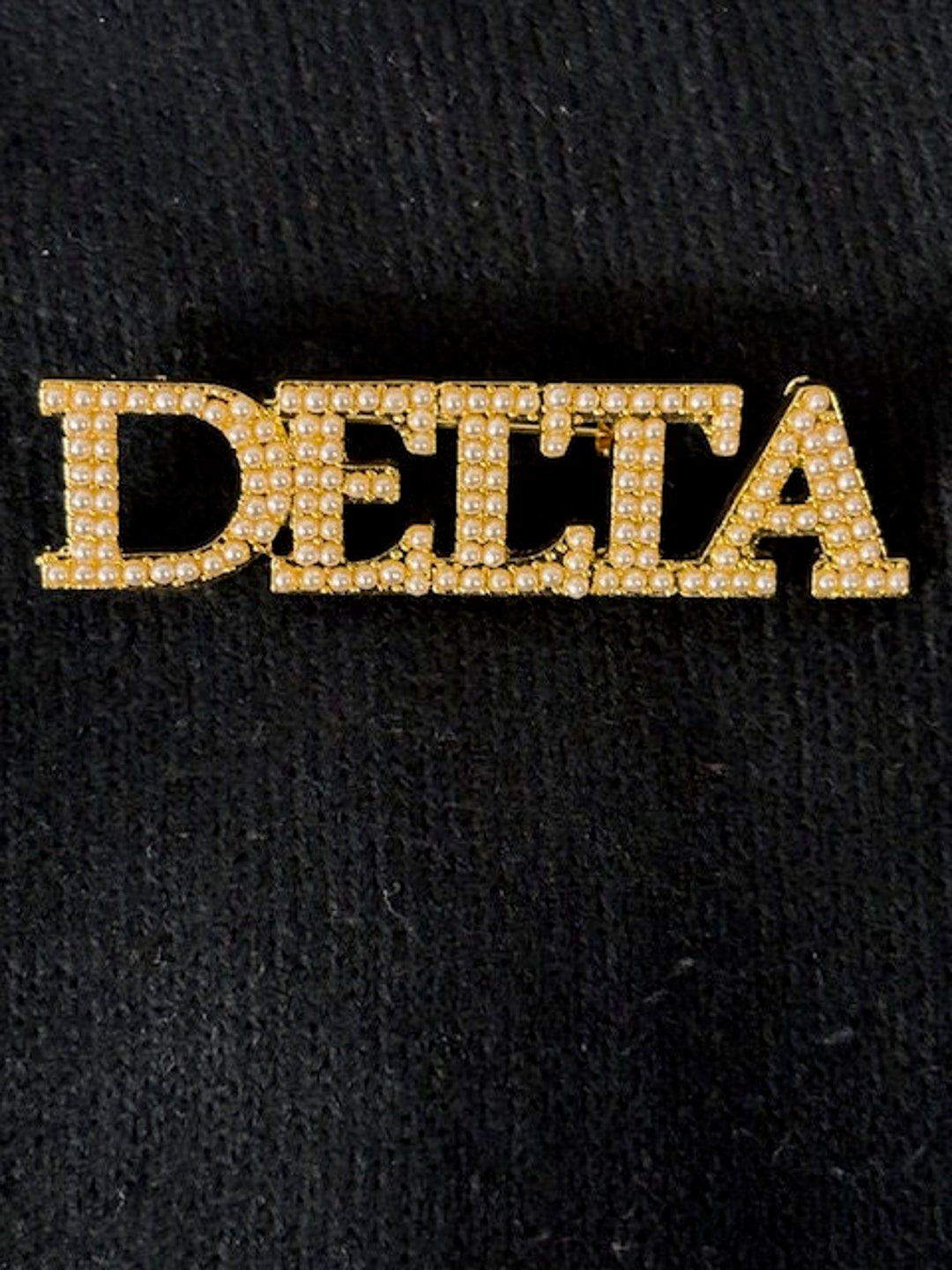 DELTA Pin With Pearls - Etsy