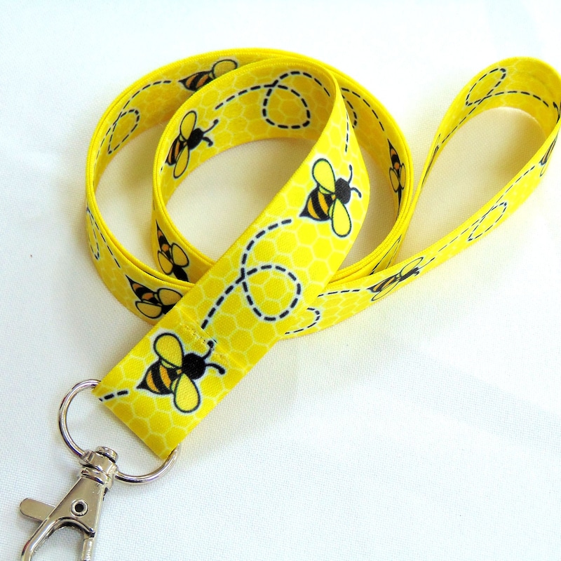Bee Pattern Lanyard - Etsy UK