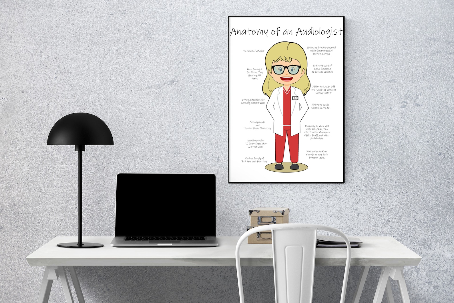 Audiology Poster Anatomy of an Audiologist Decor Fun Gift Graduation ...