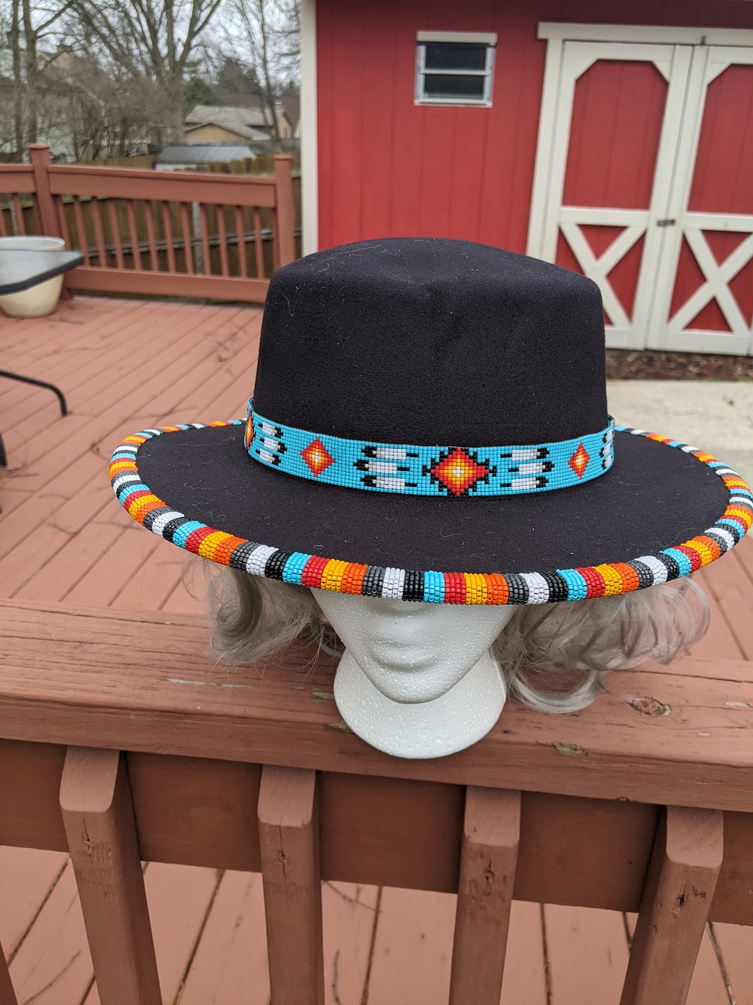 Beaded Fedora Hat With Hat Band - Etsy