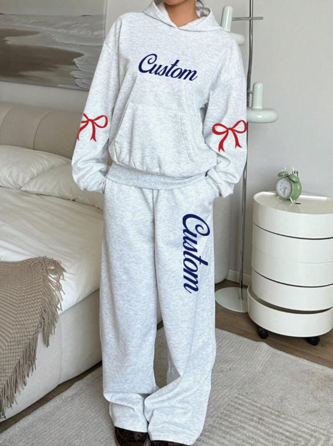 Custom College, Camp, Team Logo Apparel Bow Sweatshirt and Sweatpants ...