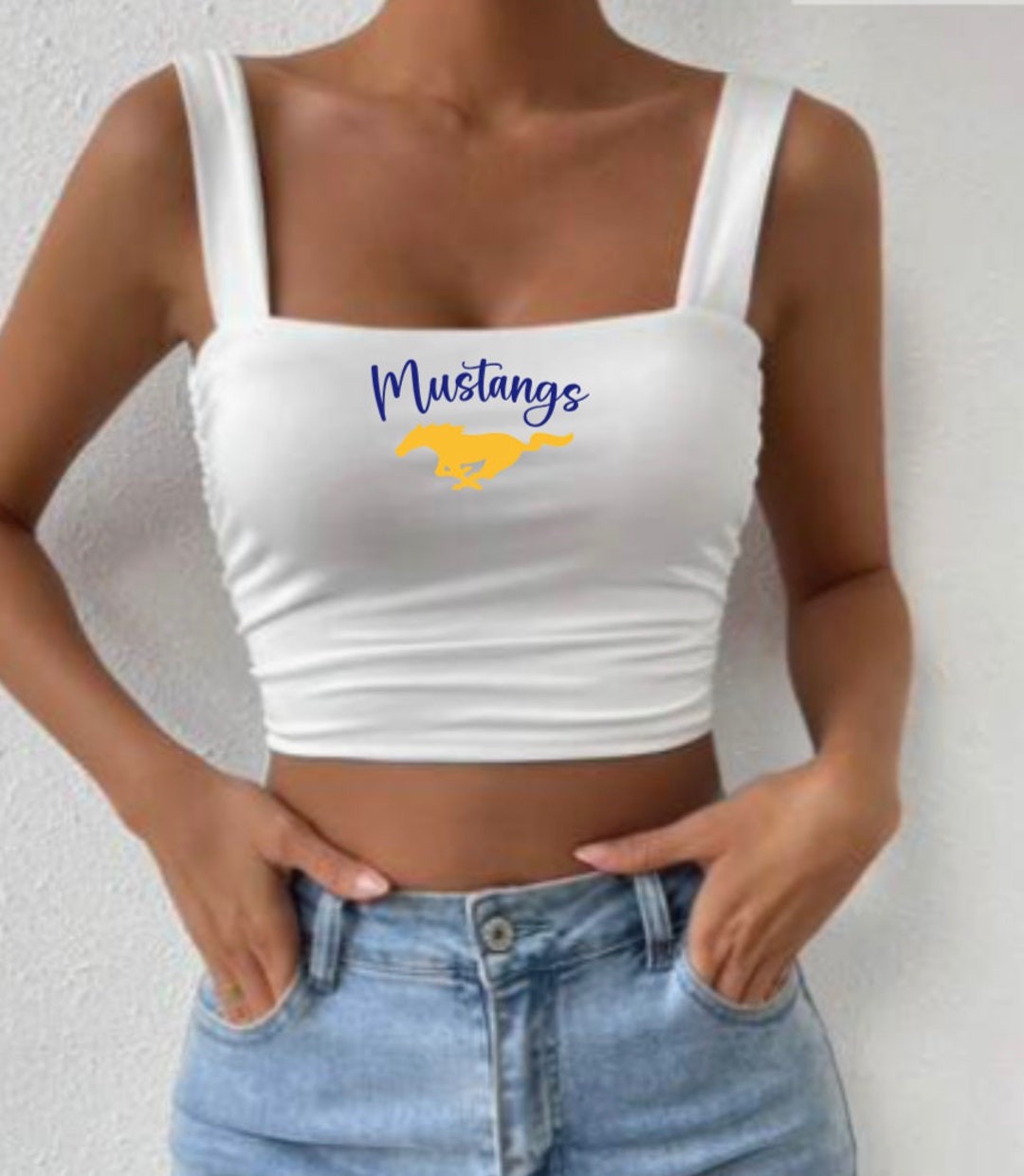 Custom College Apparel, Team, or Your Text Script Logo Crop Top, Game ...