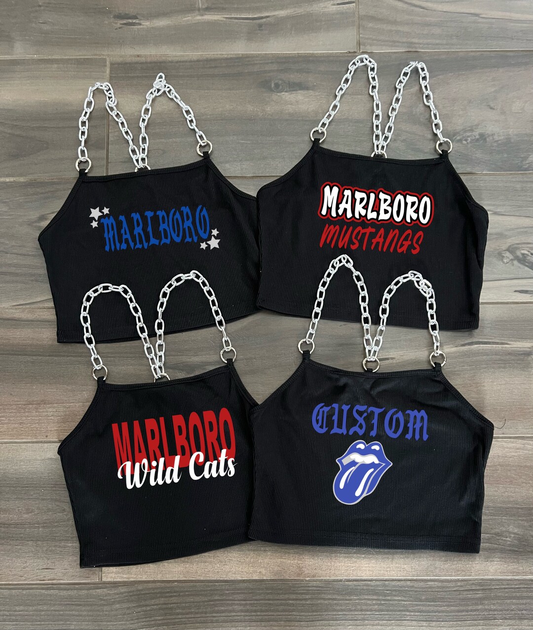 Custom College, Team, Company Chain Tank Crop Top, Game Day Apparel ...