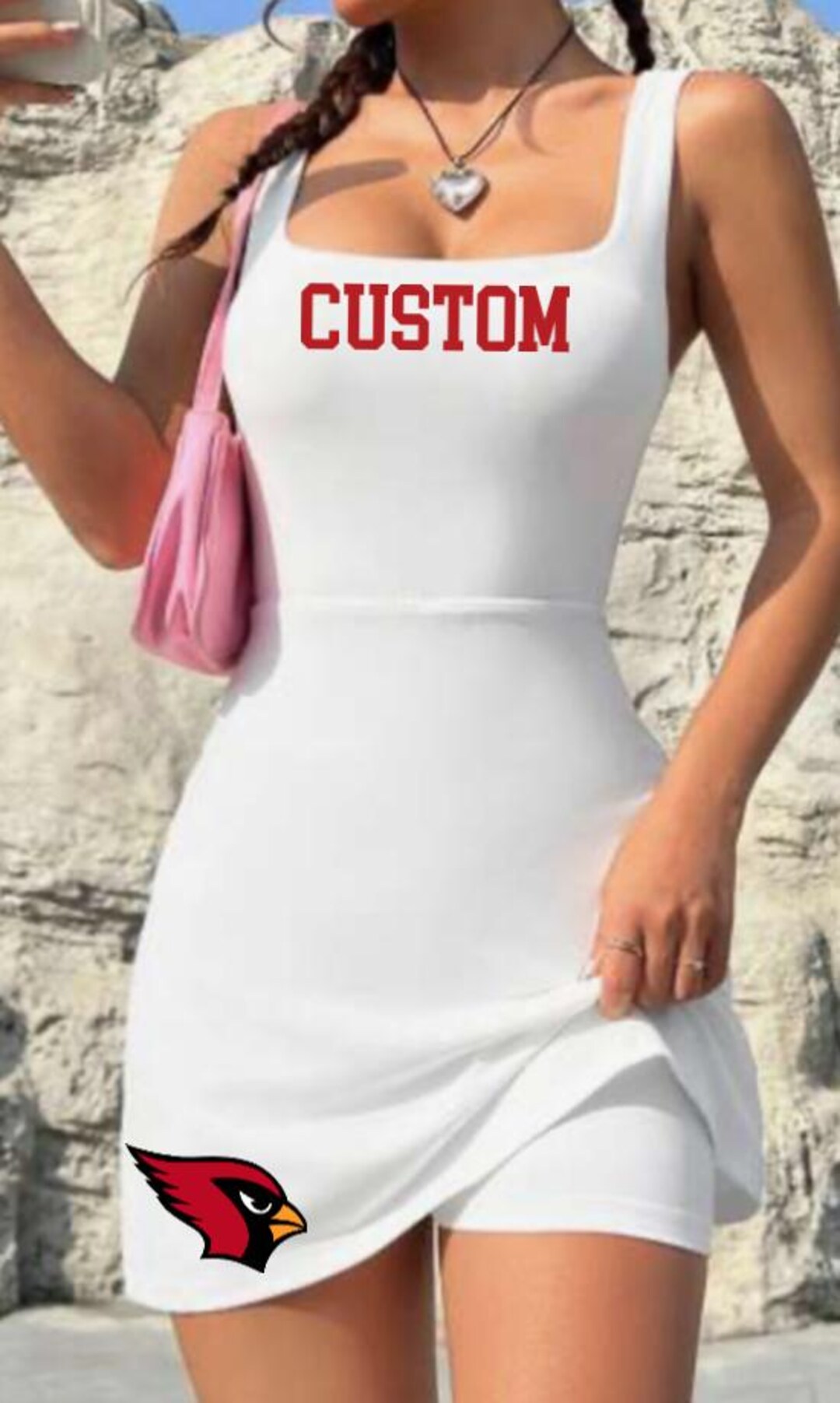 Custom College Apparel Square Neck Skirt Bodysuit Romper, Team, Varsity ...