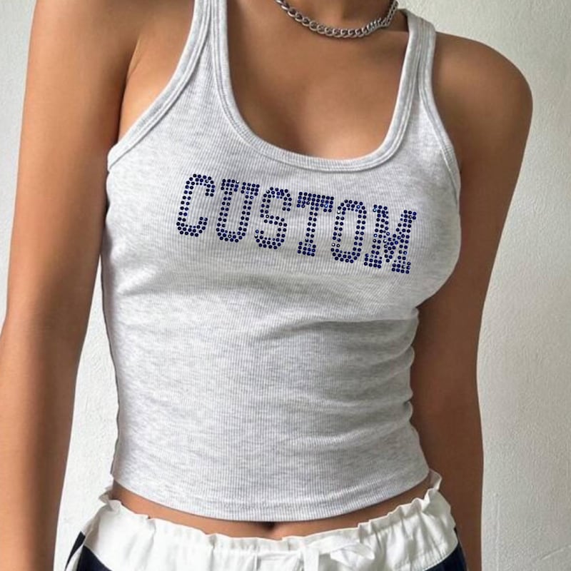 Rhinestone Crop Top - Etsy