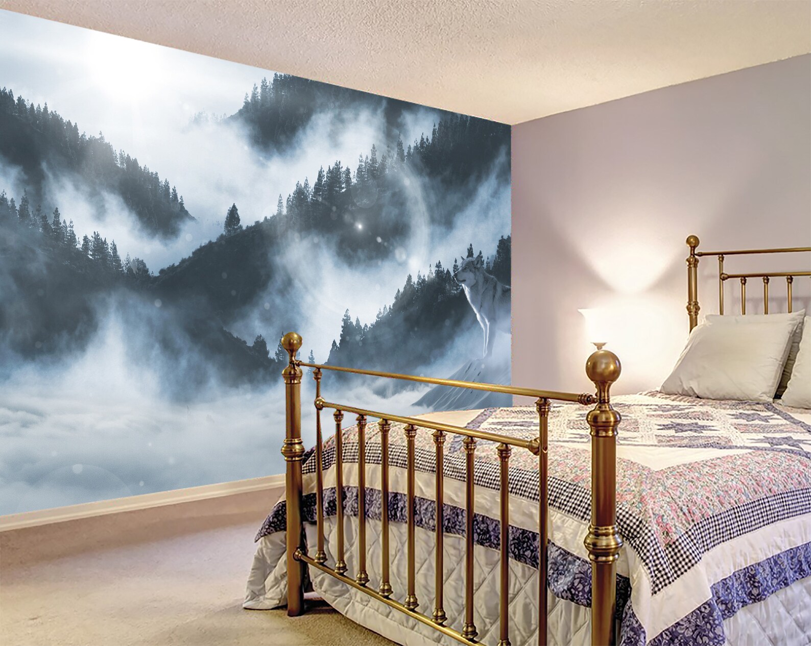 Arctic Wolf Winter Mountain Wall Mural: Peel and Stick Wallpaper - Etsy