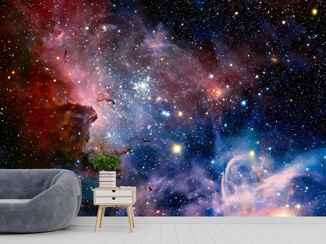 Galaxy Wallpaper Space Wallpaper Large Wall Mural Peel and | Etsy Australia