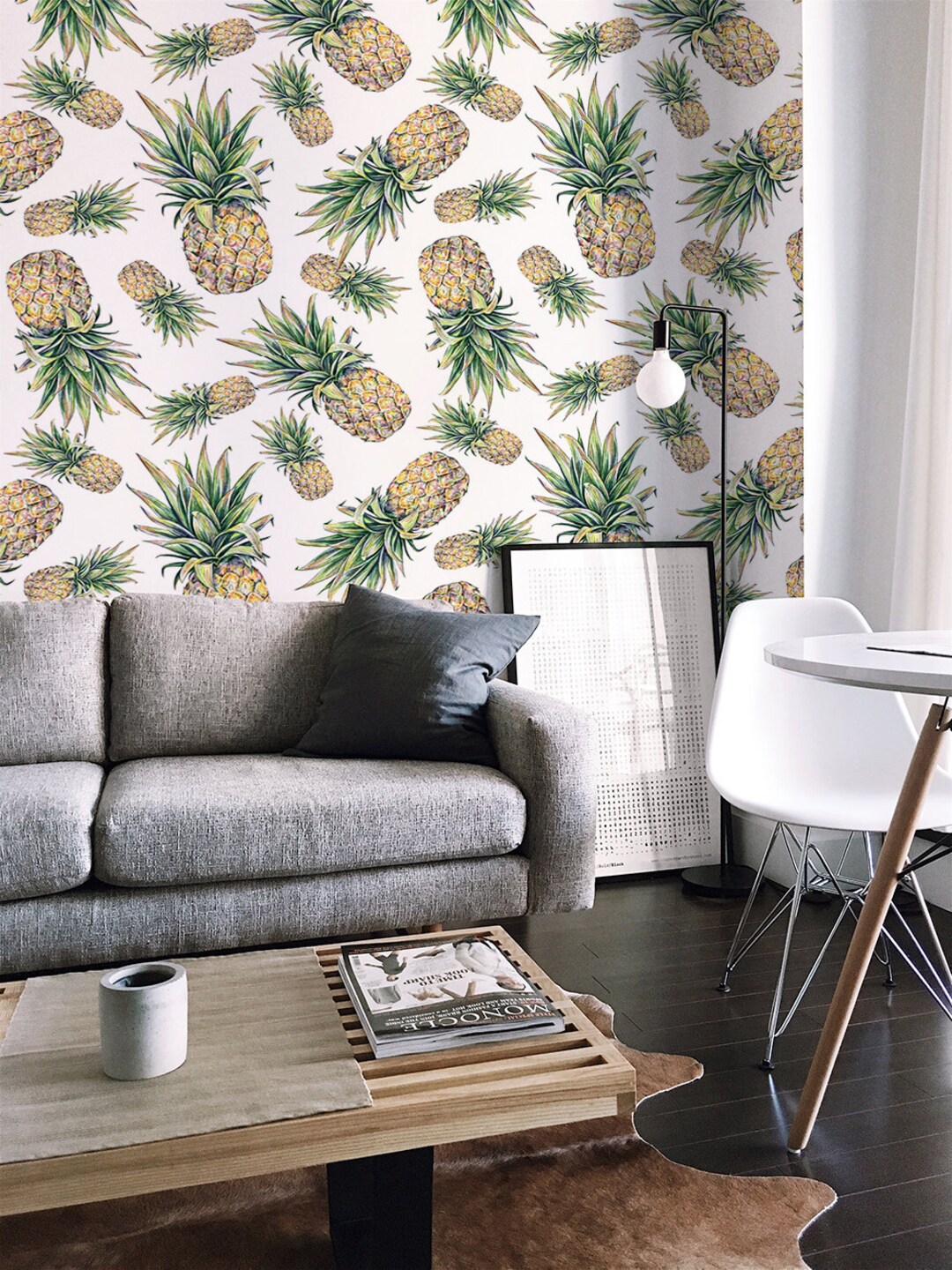 Pineapple Removable Wallpaper Pattern #198 – Tropical Fruit Wall Decor ...