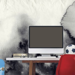 Dark Vintage Ink Art Wall Mural, Removable Wallpaper, Watercolor Wall ...