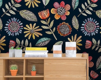 Lttle Red Flowers Removable Wallpaper Pattern 101 - Etsy