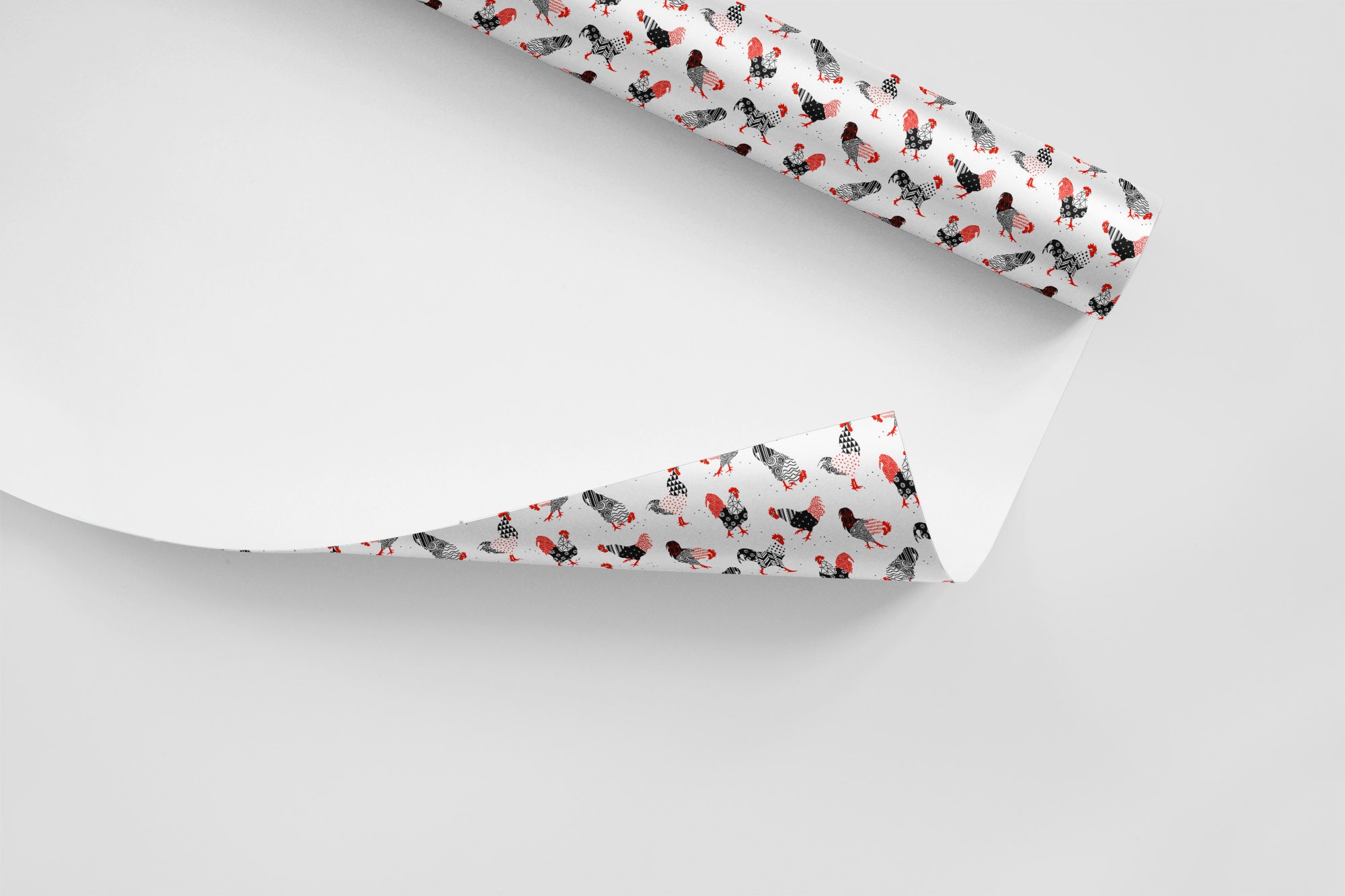 Roosters Removable Wallpaper Pattern 226 | Etsy