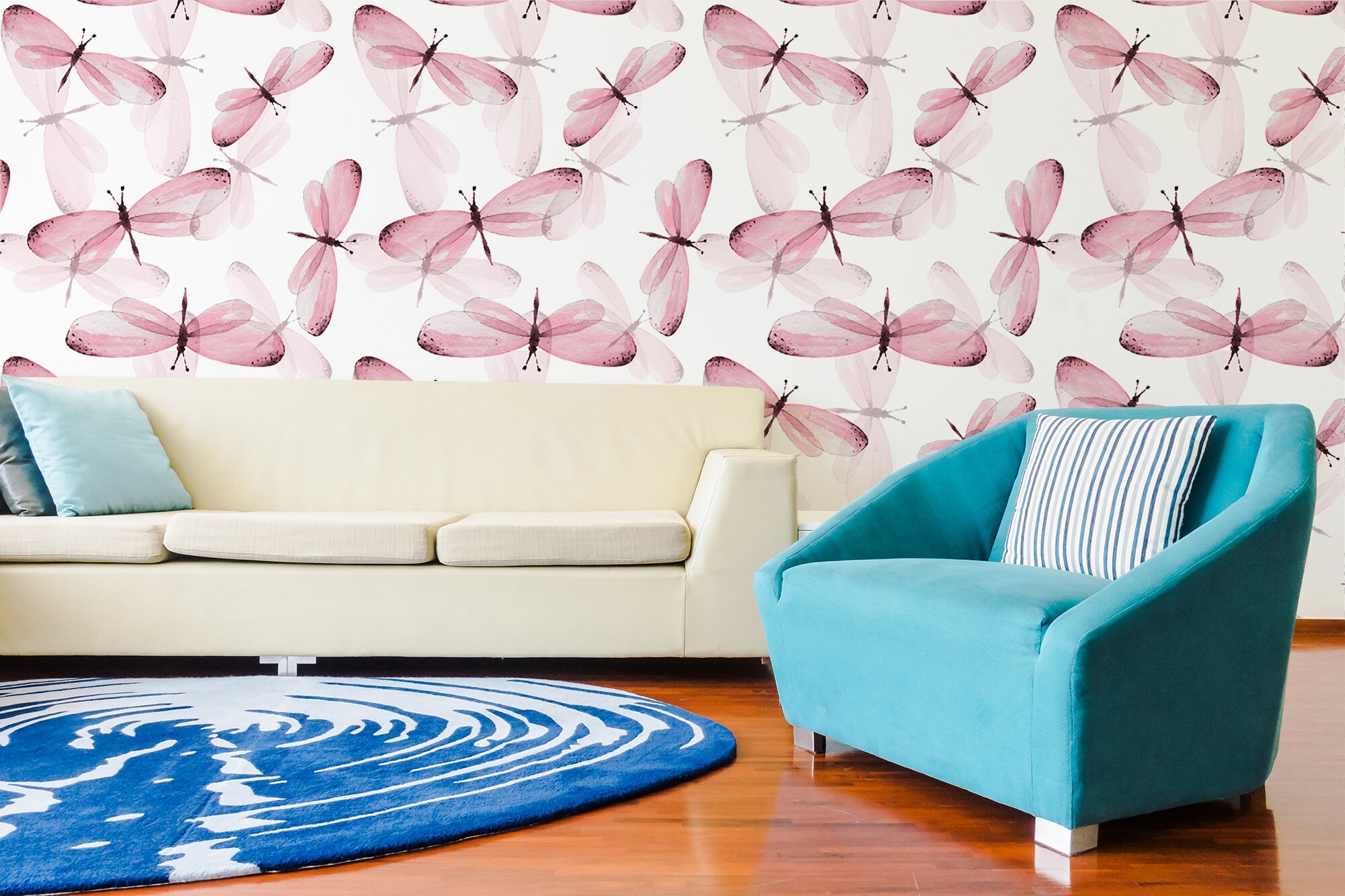 Butterflies Removable Wallpaper Pattern 190 | Etsy