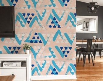 Geometric Floral Removable Wallpaper Pattern 223 - Etsy