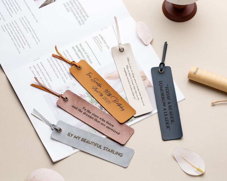 Custom Name Bookmark,leather Bookmark,library Bookmark,personalized ...