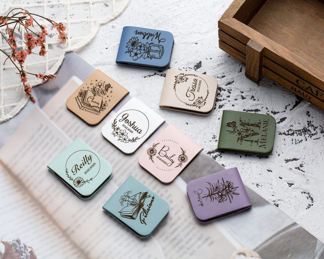 Custom Magnetic Bookmark,leather Bookmark,library Bookmark,personalized ...