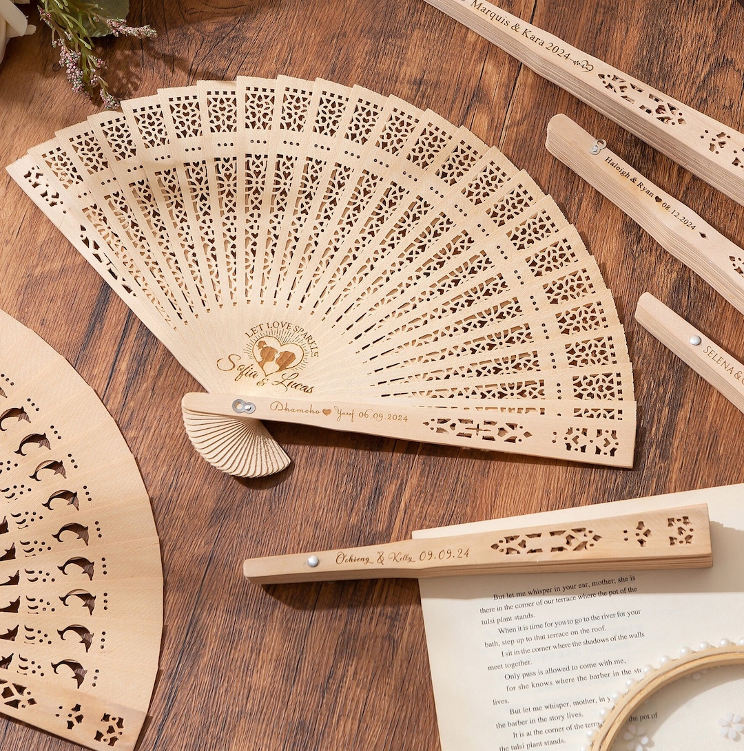 10 pcs Éventail personnalisé, Cadeaux de mariage en gros, Éventail de ...