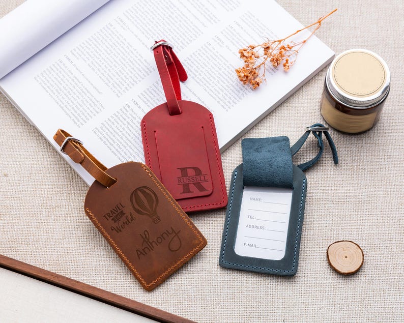 Custom Luggage Tag,personalized Engraved Leather Luggage Tag,bride Gift ...