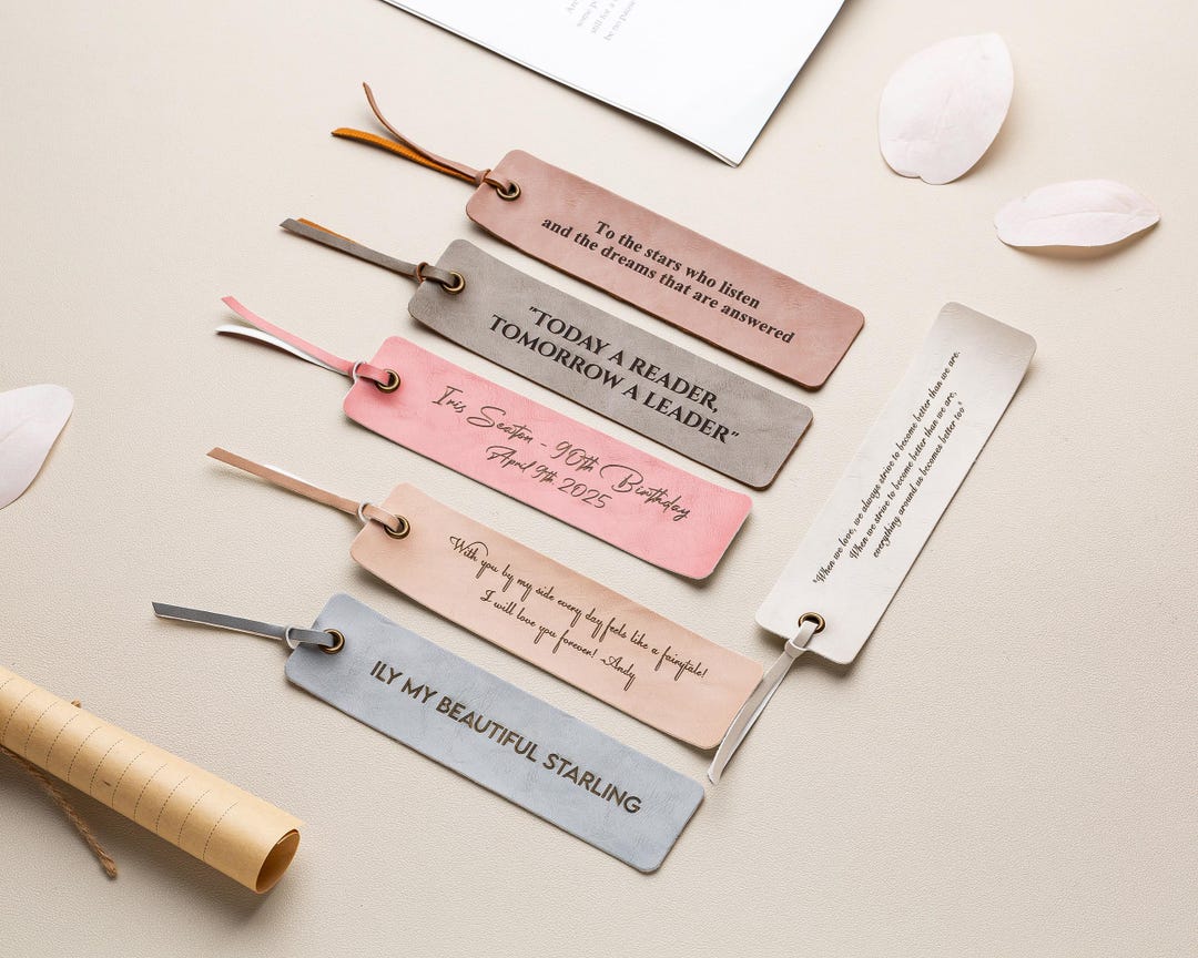 Custom Name Bookmark,leather Bookmark,library Bookmark,personalized ...