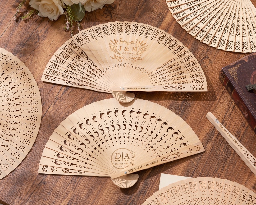 10PCS Custom Hand Fan,bulk Wedding Favors,wooden Wedding Fan,wedding ...