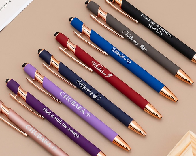 Custom Luxurious Soft Touch Rose Gold Pen,name Pens,bridesmaid Pens ...