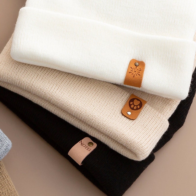 Brown Leather Hat Label - Etsy