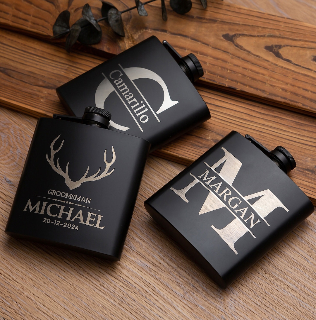 Personalised Engraved Hip Flask Custom 6oz Hipflask Wedding Gift Idea ...