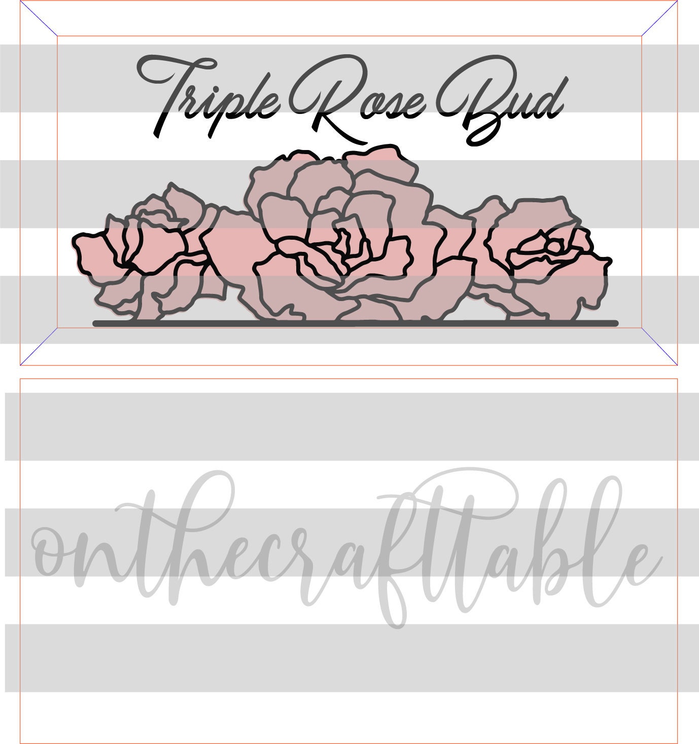 Triple Rosebud & Frame SVG FILE - Etsy
