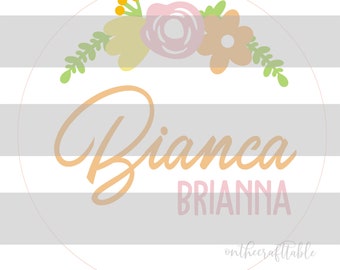 Split Floral SVG, Split Floral File, Floral Cut File, Floral SVG ...