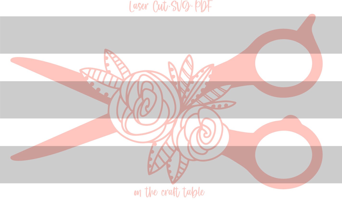 Floral Scissors SVG FILE - Etsy