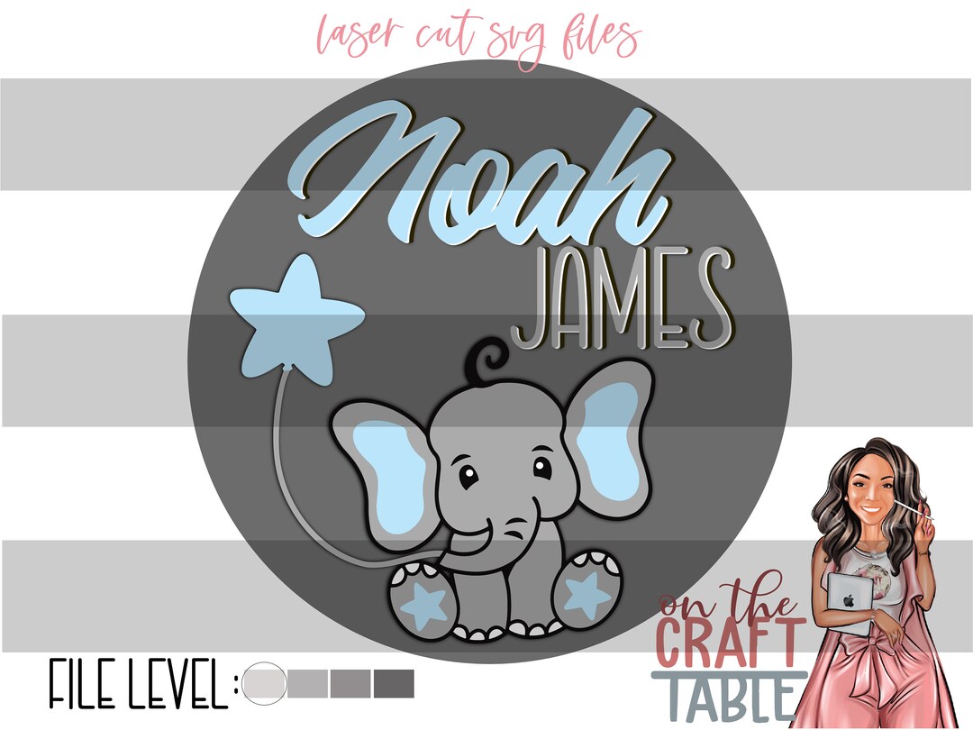 Noah Elephant SVG File - Etsy