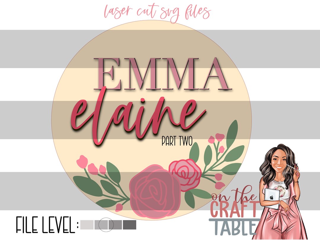 Em Elaine Floral SVG File - Etsy