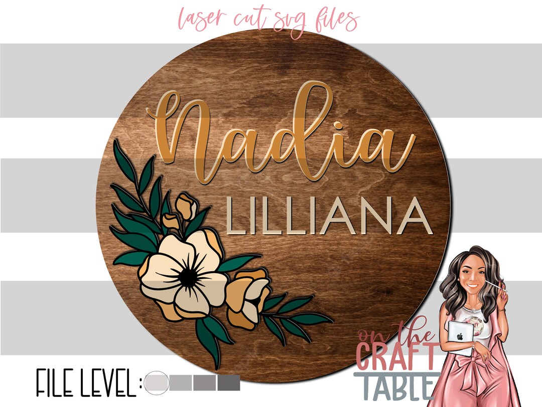 Nadia Floral SVG File/glowforge/laser Cut File - Etsy
