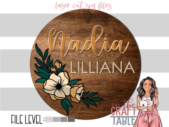 Nadia Floral SVG File/glowforge/laser Cut File - Etsy Australia