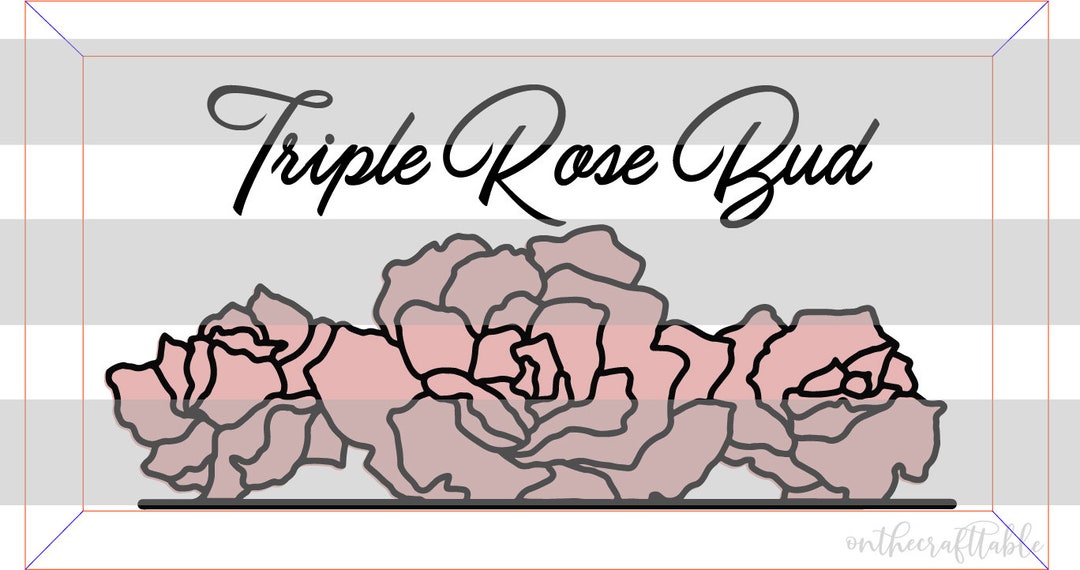 Triple Rosebud & Frame SVG FILE - Etsy